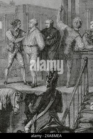 guillotine execution of a sentenced to death Stock Photo - Alamy