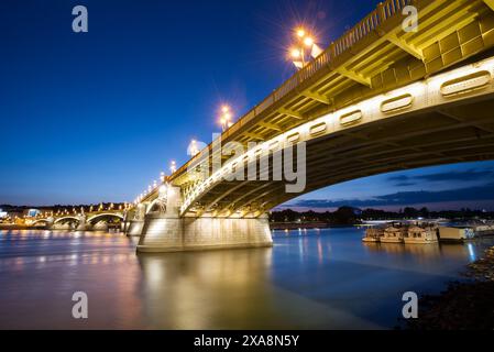 Margaret Bridge (Budapest) at night Stock Photo - Alamy