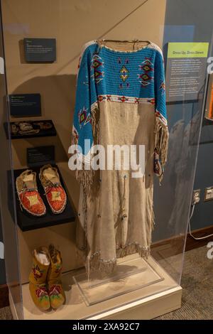 A beaded dress of the Ute Indian Culture in the BYU Museum of Peoples ...