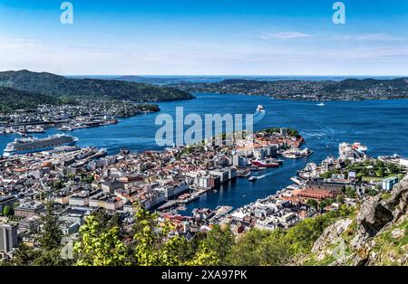 Bergen harbor panorama in the spring, Norway Stock Photo - Alamy