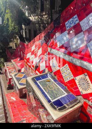 Escadaria Selarón. Beautiful stairs with hand-painted tiles in Lapa ...