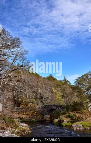 View upstream of the River Shiel towards the Old Shiel Bridge near ...