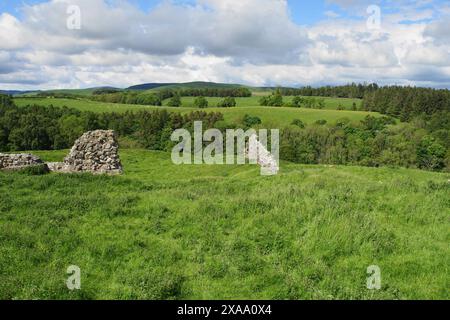 The Ruined Walls of the 12th Century Harbottle Castle in Coquetdale ...