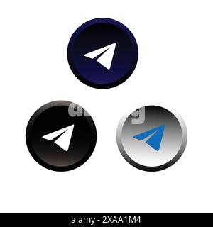 Telegram social media icon button Stock Vector Image & Art - Alamy