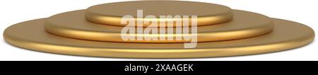 Expensive golden stage pedestal slim rounded geometric shape 3d ...