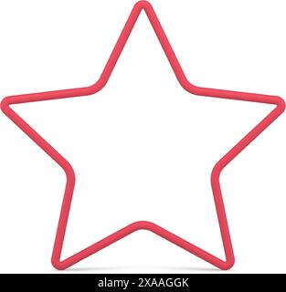 Realistic white classic five pointed star shape decorative design ...