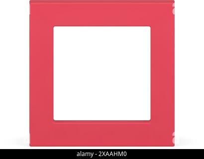 White squared wide angular frame geometric minimalist 3d element for ...
