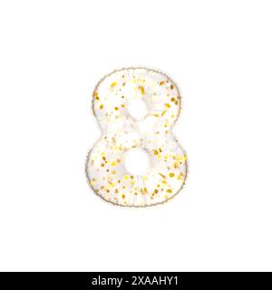 Transparent balloon with golden flakes Number 9. 3d render illustration ...