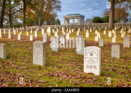 The Civil War, graves of Confederate soldiers in Hollywood Cemetery ...