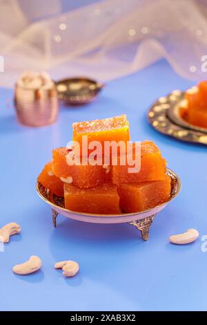 Indian-Kerala sweet dish-Halwa or Halva ,arranged in a festive ...
