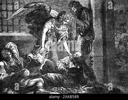 Illustration of Peter Delivered out of Prison Freed by an Angel (Acts ...