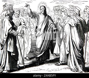 Illustration of Jesus Christ Sending forth the Twelve Apostles to ...
