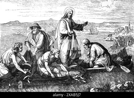 Wood Engraving of the Calling of Simon (Peter) and Andrew - Ghirlandajo ...