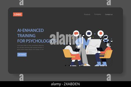 AI in Psychology concept. Educational training scene with psychologists ...