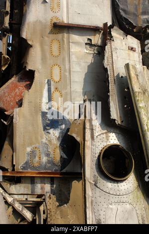 Smashed American combat aircraft constructed as a memorial to the ...