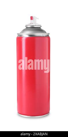 Red can of spray paint isolated on white Stock Photo - Alamy