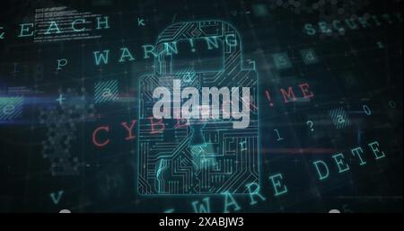 Image of multiple floating folders and online security padlock Stock ...