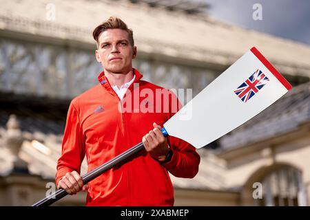 Tom George, Men’s pair (M2-) during the Team GB Paris 2024 Rowing team ...