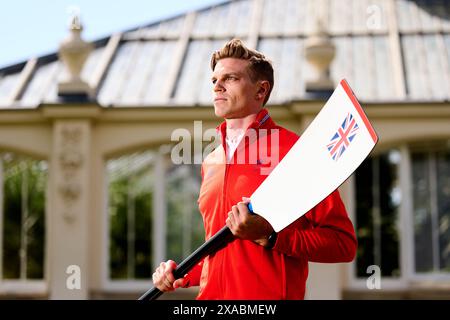 Tom George, Men’s pair (M2-) during the Team GB Paris 2024 Rowing team ...