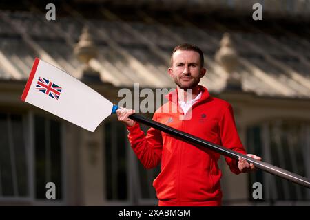 London, UK. Henry Fieldman with his Paris 2024 Olympic medal at the ...