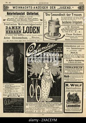 Page of old German newspaper adverts, 1890s, 19th Century, Factory ...