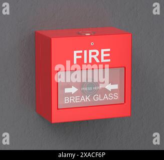 Fire alarm on gray wall Stock Photo - Alamy