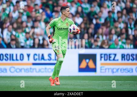 Edgar Badia of Real Zaragoza with the ball during the LaLiga ...