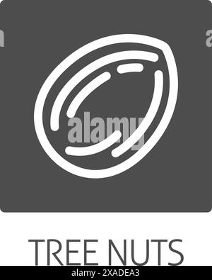 Tree Nut Almond Food Allergen Allergy Icon Concept Stock Vector Image ...