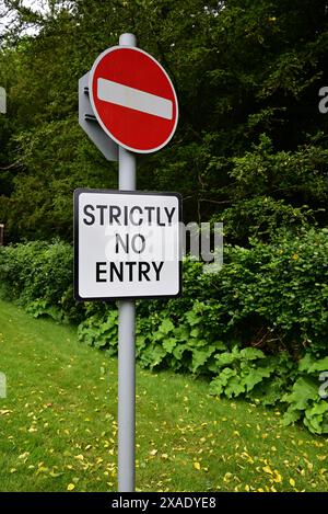 Strictly no entry sign at the exit from Littlecote House and Park ...