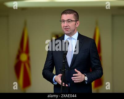 Hristijan Mickoski L, leader of VMRO DPMNE party during the mandate ...
