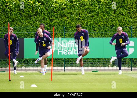 England's Jarrod Bowen, Jarell Quansah and Jarrad Branthwaite during a ...