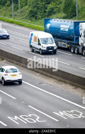 A section of the M62 motorway at Tingley near Leeds, West Yorkshire.The ...