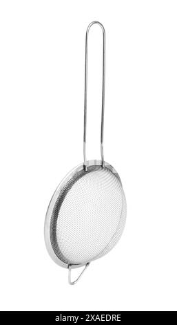 One metal sieve isolated on white. Kitchen utensil Stock Photo - Alamy