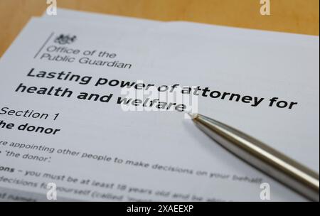 Lasting power of attorney form in the UK for Health and Welfare Stock ...