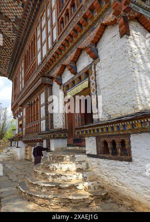 Ogyen Choling Palace and Museum stairs, Bumthang, Ogyen Choling, Bhutan ...