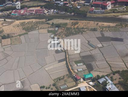 Aerial view of the countryside, Wangchang Gewog, Paro, Bhutan Stock ...