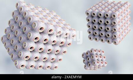 3d rendering of cubosomes are liquid crystalline nano-structures formed ...