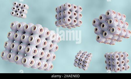 3d rendering of cubosomes are liquid crystalline nano-structures formed ...