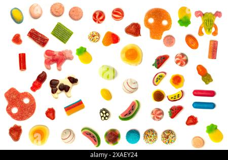 gummies in different shapes isolated on white background Stock Photo ...