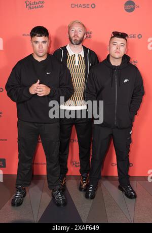 Kneecap members Mo Chara, DJ Provai, and Moglai Bap attend the UK ...