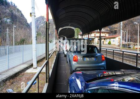 Simplon car train Switzerland Stock Photo - Alamy