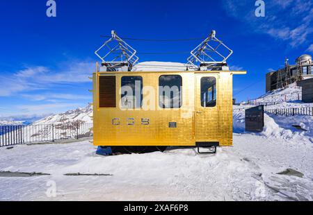 Gold-plated first generation cogwheel train locomotive at the Golden ...