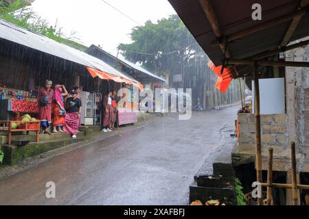 Bali in Indonesia - February 05 2024: heavy rain during the rainy ...