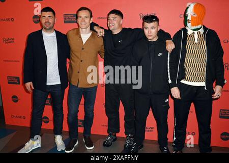 Kneecap members Mo Chara, DJ Provai, and Moglai Bap attend the UK ...