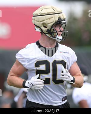 New Orleans Saints linebacker Pete Werner (20) closes in on Denver ...
