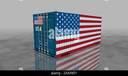 USA export production and import containers cargo crane. Business concept of transport, loading ...