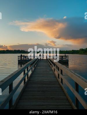 A dock at sunset at Lake Como, Saint Paul, Minnesota Stock Photo - Alamy