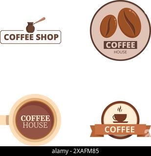 A collection of elegant coffee logos, vector illustrations, ideal for ...