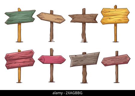 set of wooden signs on transparent background Stock Vector Image & Art ...