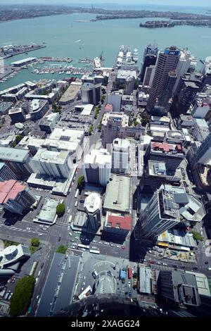 Lookin down on Victoria Street and Hobson street from the Sky Tower in ...